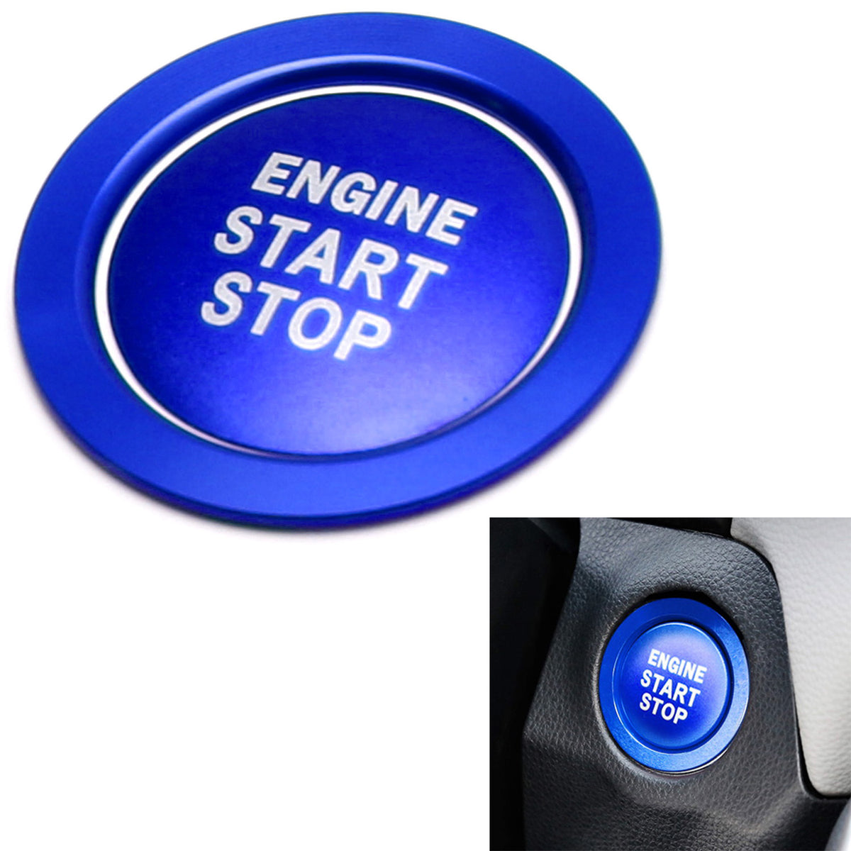 Blue Engine Start/Stop Push Start Cover&Ring For Toyota Camry Tacoma P ...