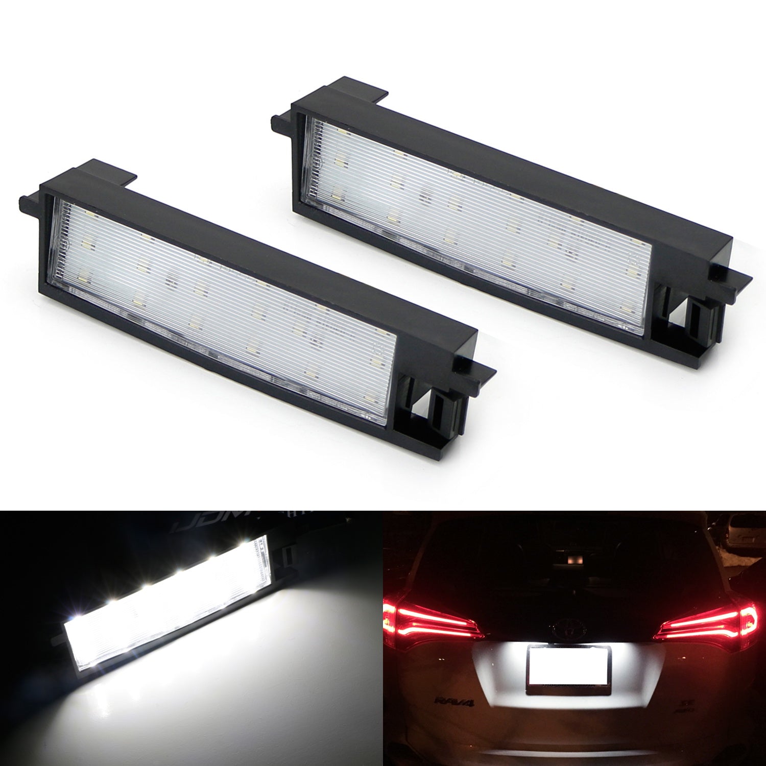 OE-Fit 3W Full White LED License Plate Light Kit For 2006-12 Toyota RA ...