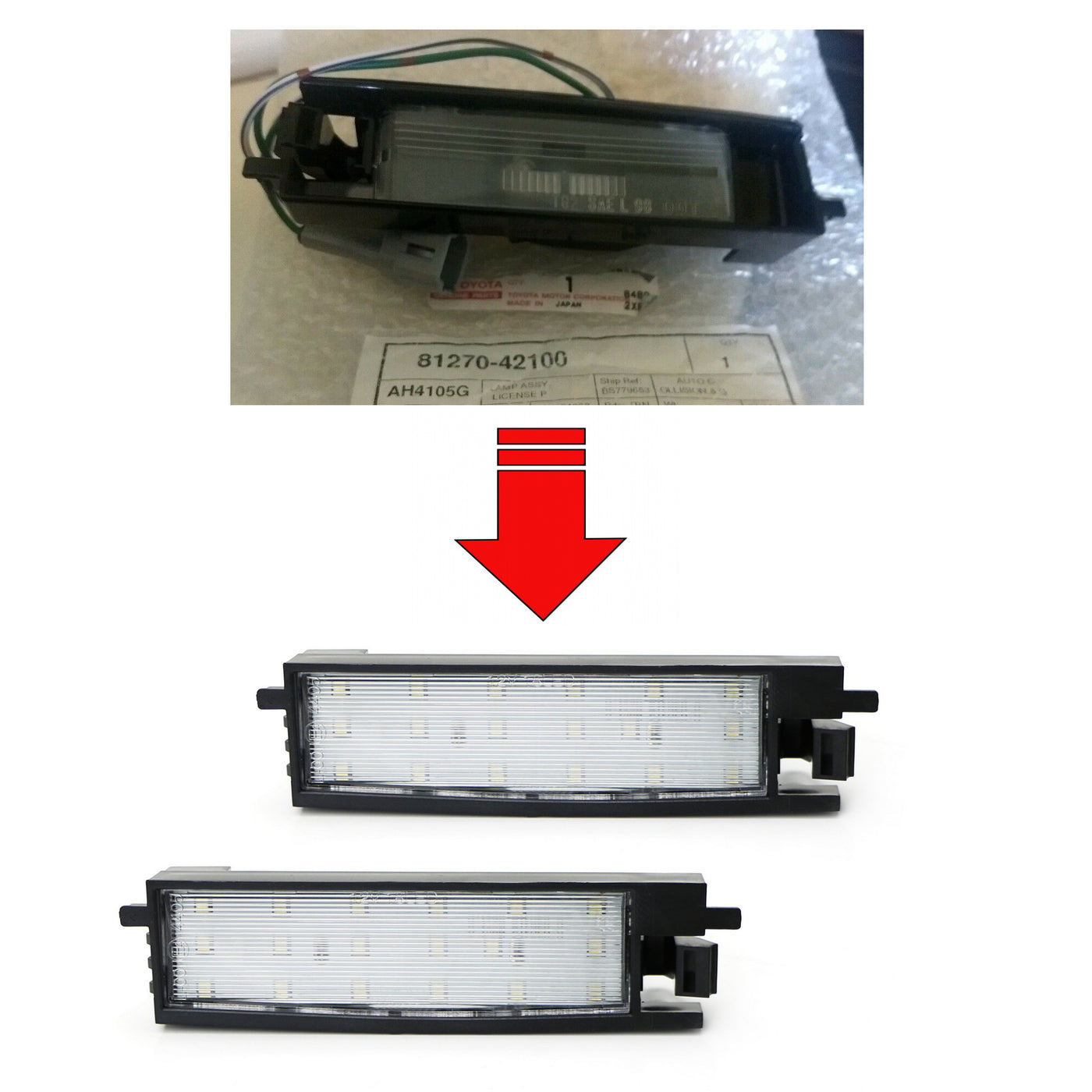 OE-Fit 3W Full White LED License Plate Light Kit For 2006-12 Toyota RA ...