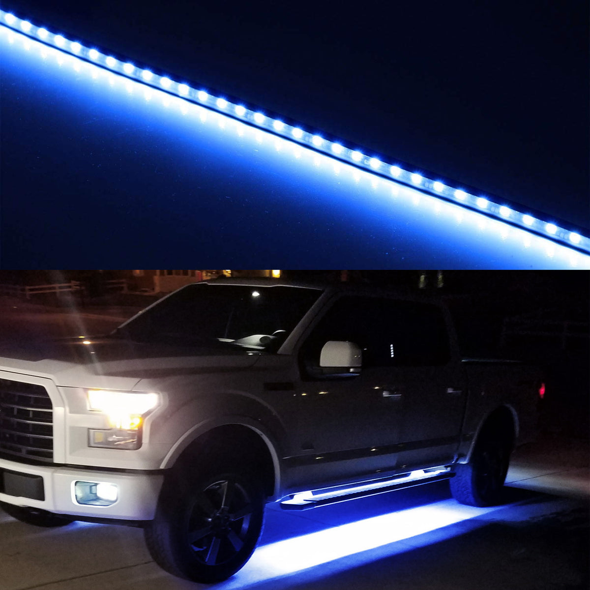 40" 63-SMD Flexible Blue LED Running Board/Side Step Lighting Kit For ...