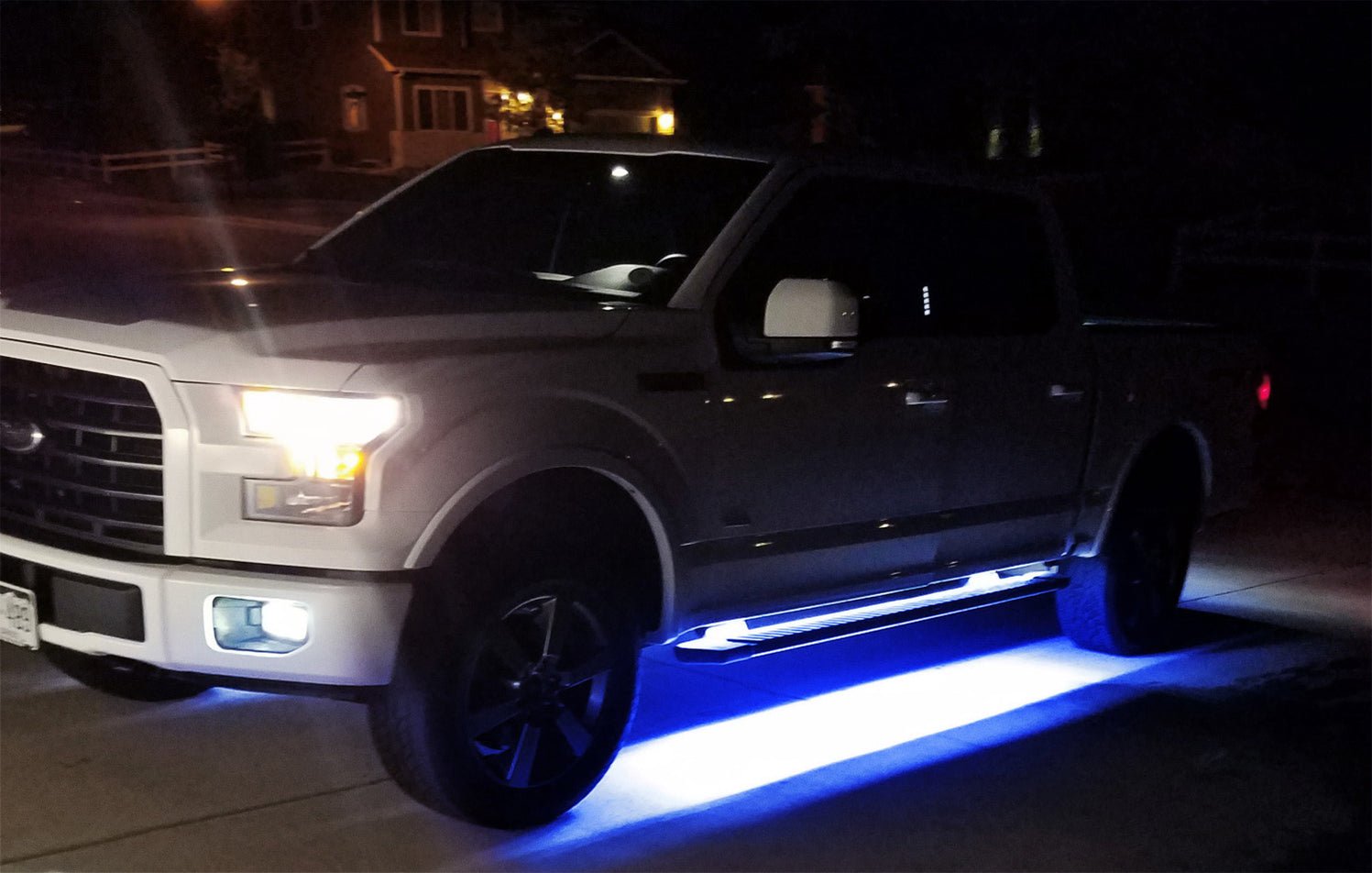 40" 63-SMD Flexible Blue LED Running Board/Side Step Lighting Kit For ...