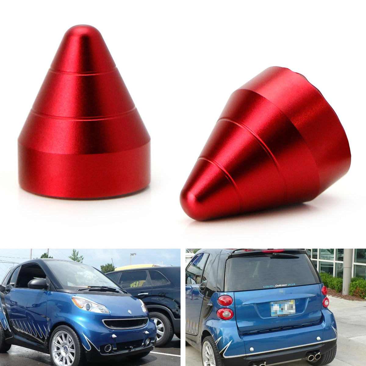 Red Universal Fit Bump Protector Spike Guards For Most Car Front & Rear ...
