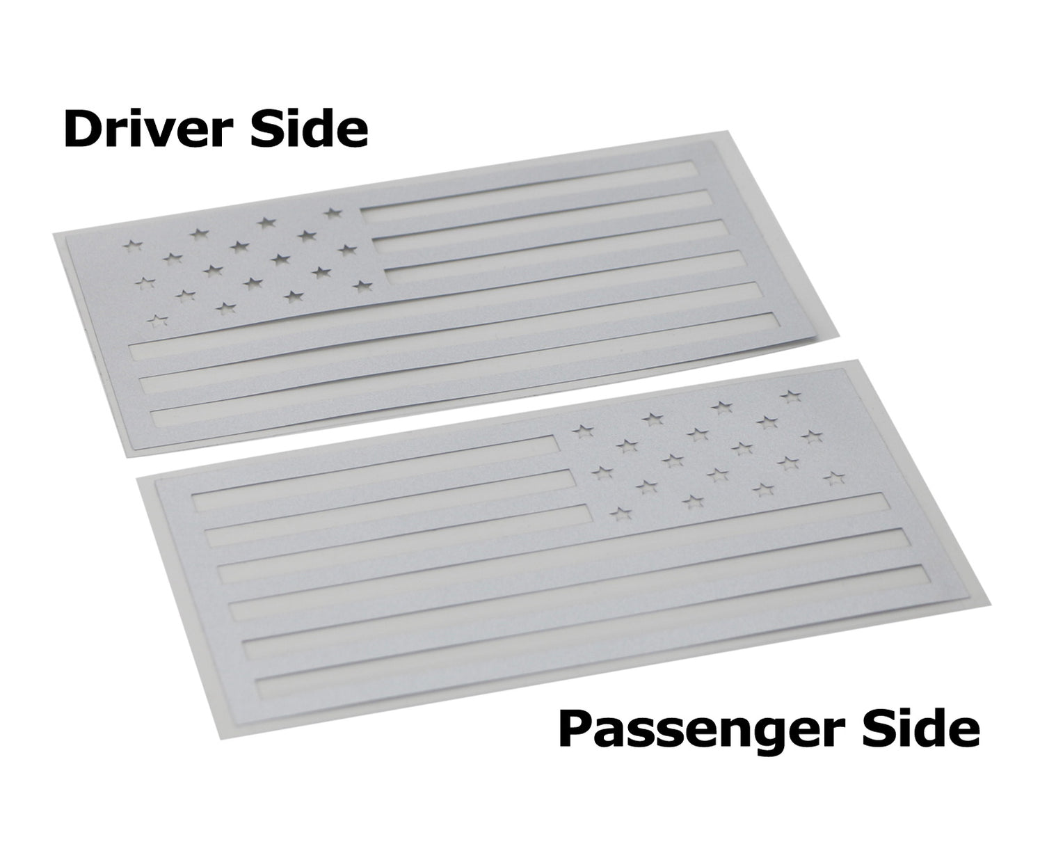 Reflective Silver/White US Flag Vinyl Decal Stickers For Truck SUV Sid ...