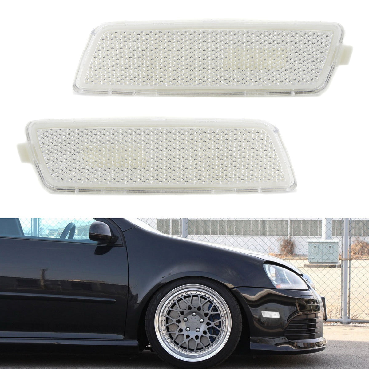Clear Lens Front Bumper Side Marker Lamps Housings For VW MK5 Golf GTI ...