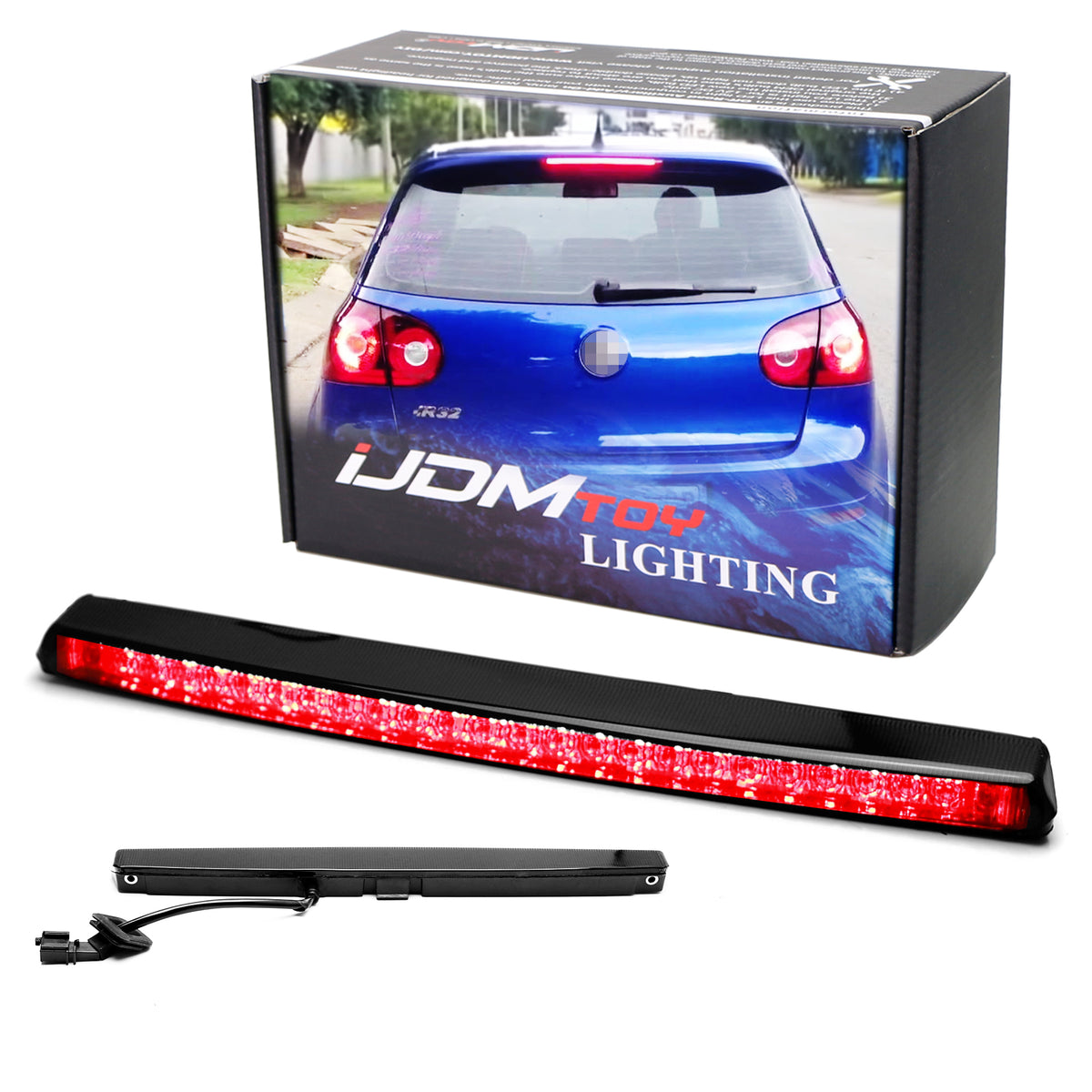 Blackout Smoke Lens LED Spoiler Lid 3rd Brake Lamp For VW 05-09 MK5 Go ...